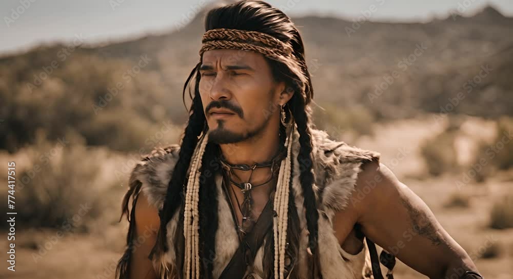 The Apache warrior stands out with his determined look and flowing ...