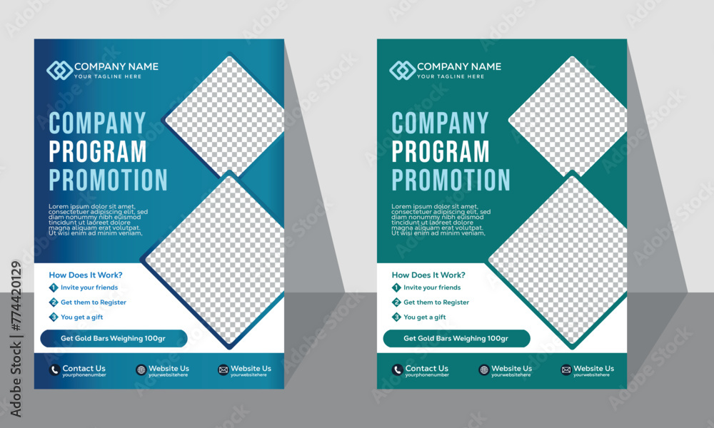Flyer template in Graphic Resources, Two Colours of same Design. You ...