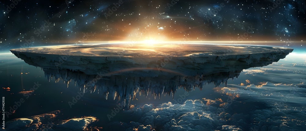 Flat Earth view from space showing physical features captured by NASA ...