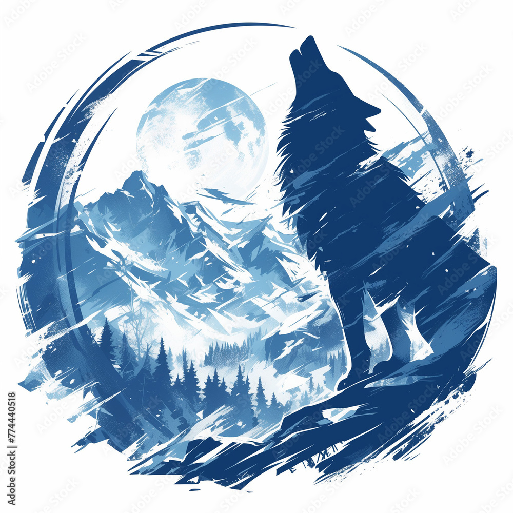 Wolf badge for t-shirt design. Animal wolf concept poster. Creative ...