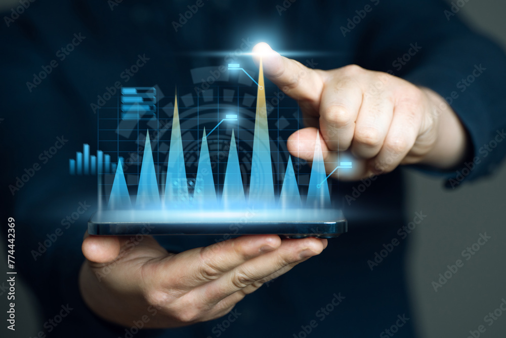 The businessman notes high rates of growth and success. Business ...