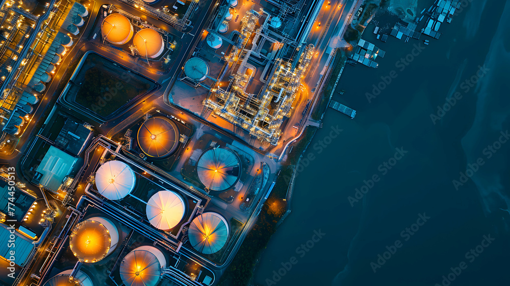 Aerial view oil and gas terminal storage tank farm,Tank farm storage ...