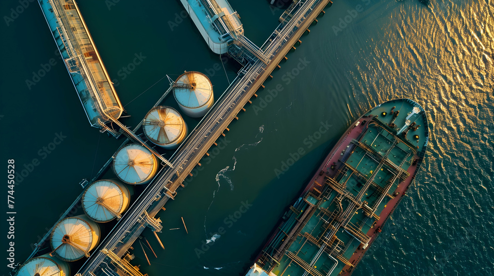 Aerial view oil and gas terminal storage tank farm,Tank farm storage ...