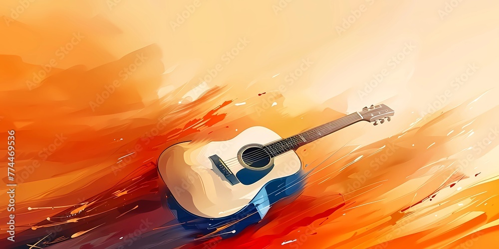 stock image of a guitar on a simple isolated background, and an image ...