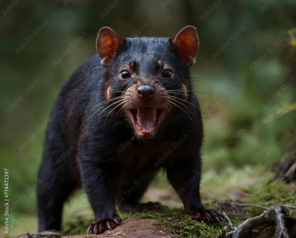 The Tasmanian devil (Sarcophilus harrisii), also known as the Tasmanian ...