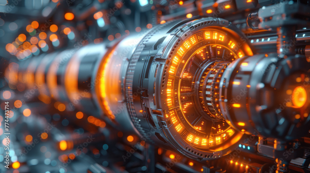 huge generator shown as a digital 3D image, hypermodern style,genearive ...