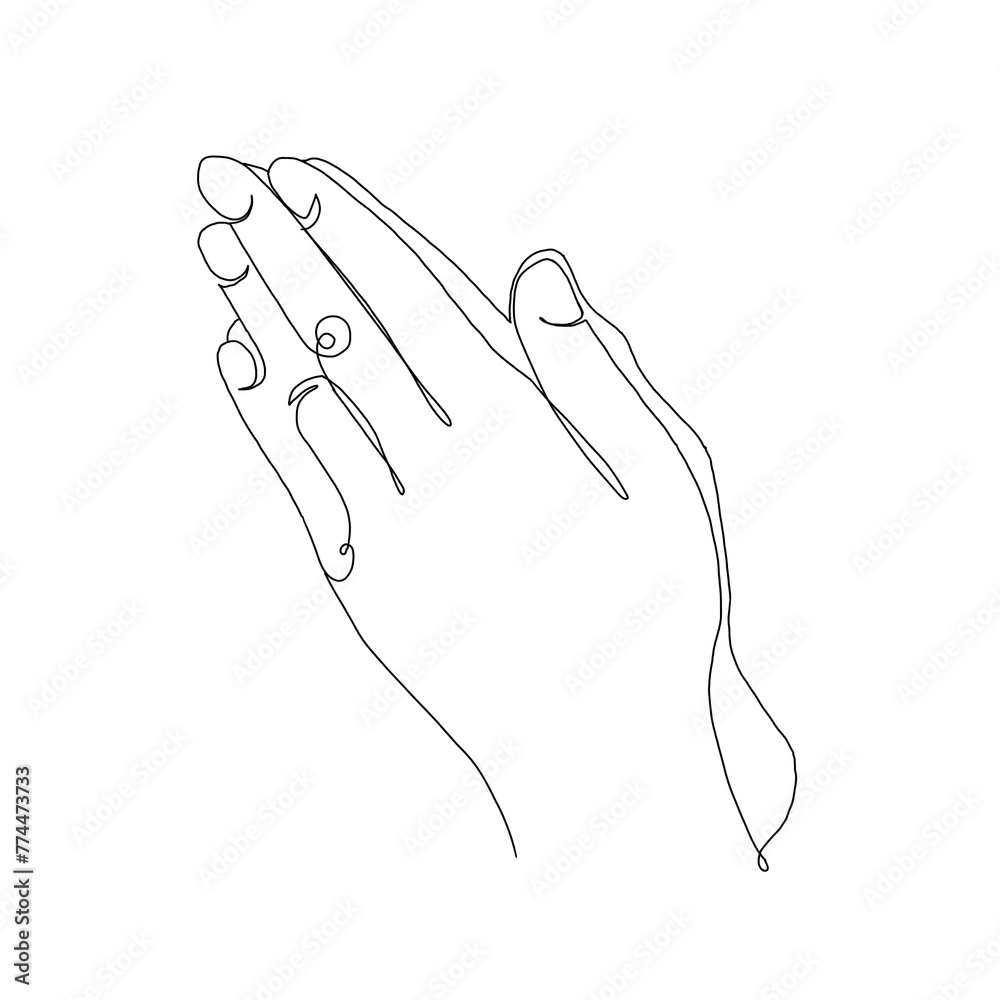 Line art Religion hands prayer Stock Illustration | Adobe Stock