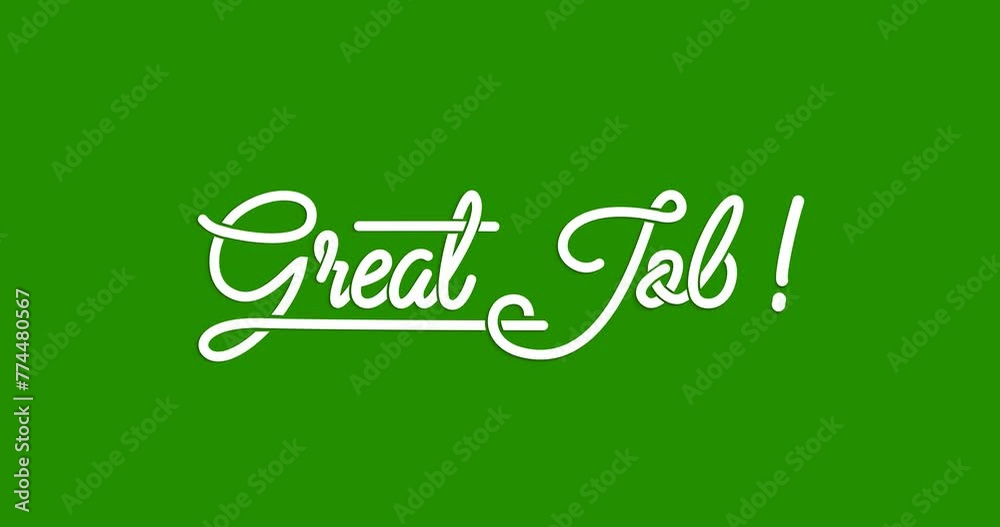 Great job animation text in 3 clips of different colors on the green ...