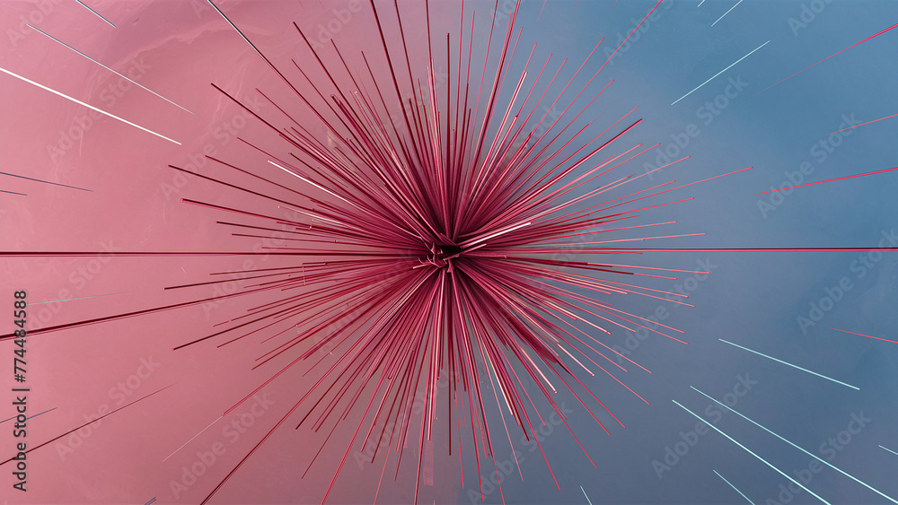 The image exhibits an abstract design composed of radial patterns. The ...