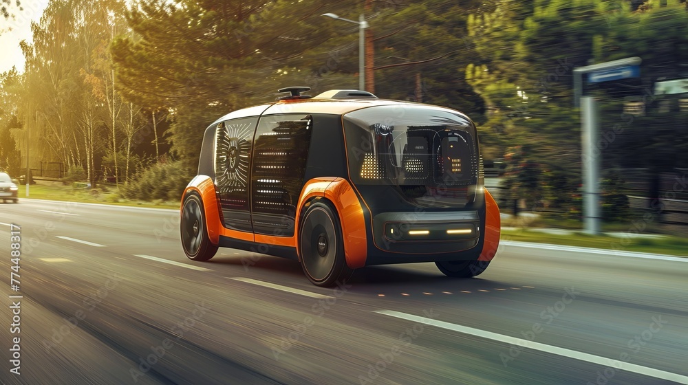 Autonomous vehicles are highlighted through their advanced sensor and ...