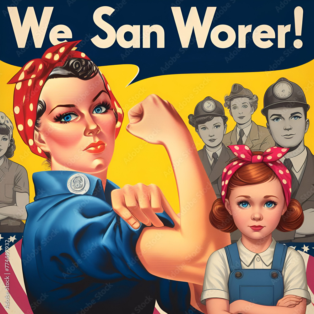 United States Cultural Retro Icon Rosie Riveter Female Women Recruiting ...