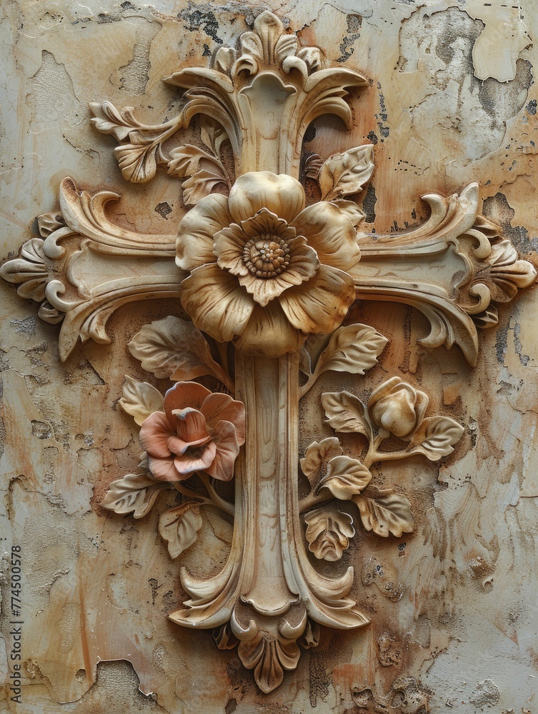 Explore the harmonious fusion of Cross and Italian Renaissance art on a ...