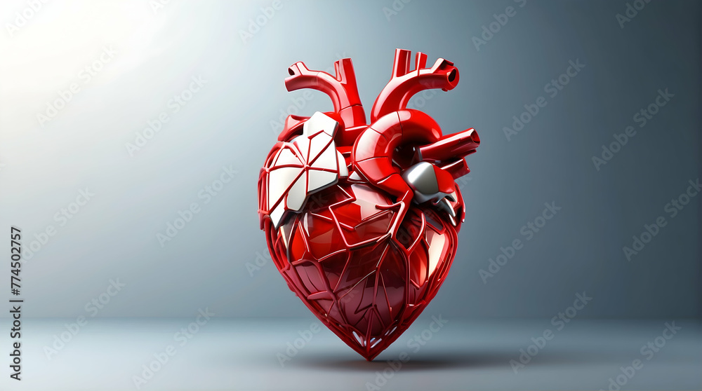 Stunning 3D rendering of a mechanical heart, symbolizing life, health ...