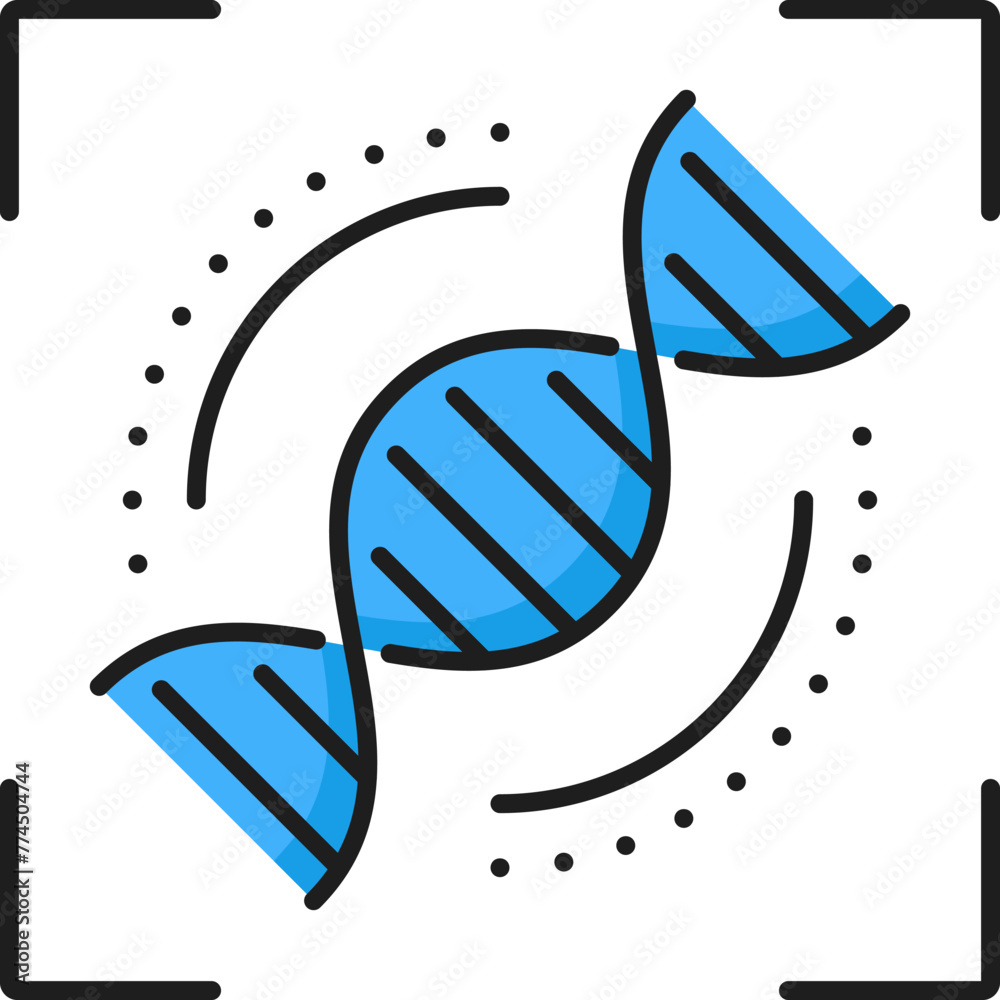 Dna matching biometric identification, recognition or verification icon ...