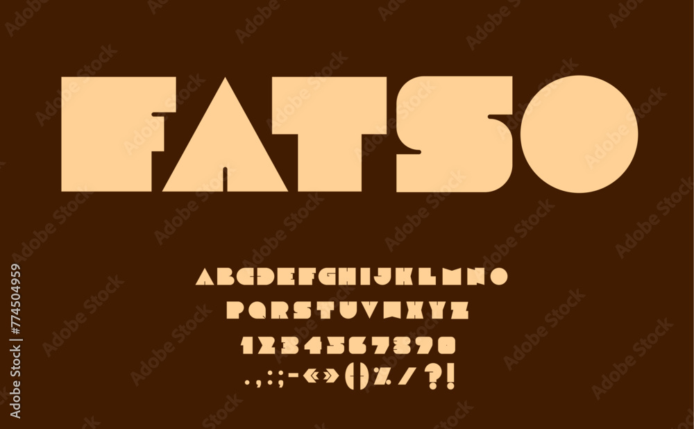 Fat font, bold geometric type, abstract urban typeface, thick solid ...