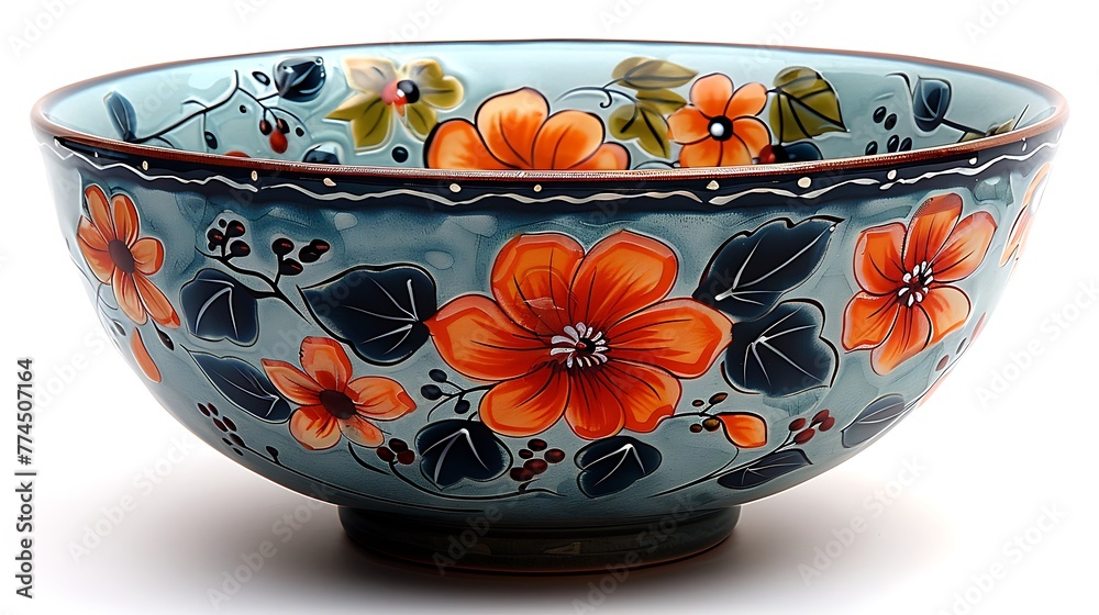 Showcase the exotic allure of a hand-painted ceramic bowl, with its ...