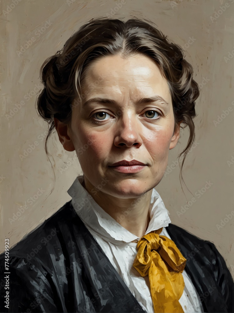 elizabeth garrett anderson portrait oil pallet knife paint painting on ...