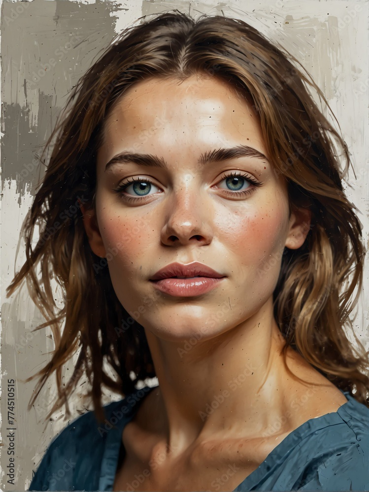 mary cartwright portrait oil pallet knife paint painting on canvas with ...