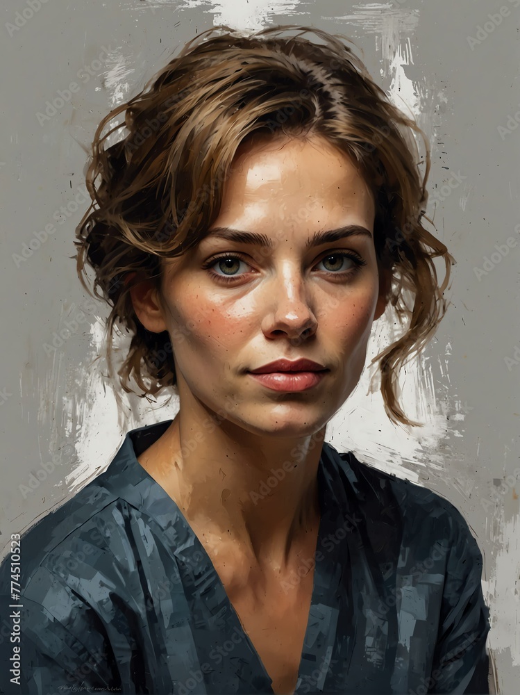 mary cartwright portrait oil pallet knife paint painting on canvas with ...