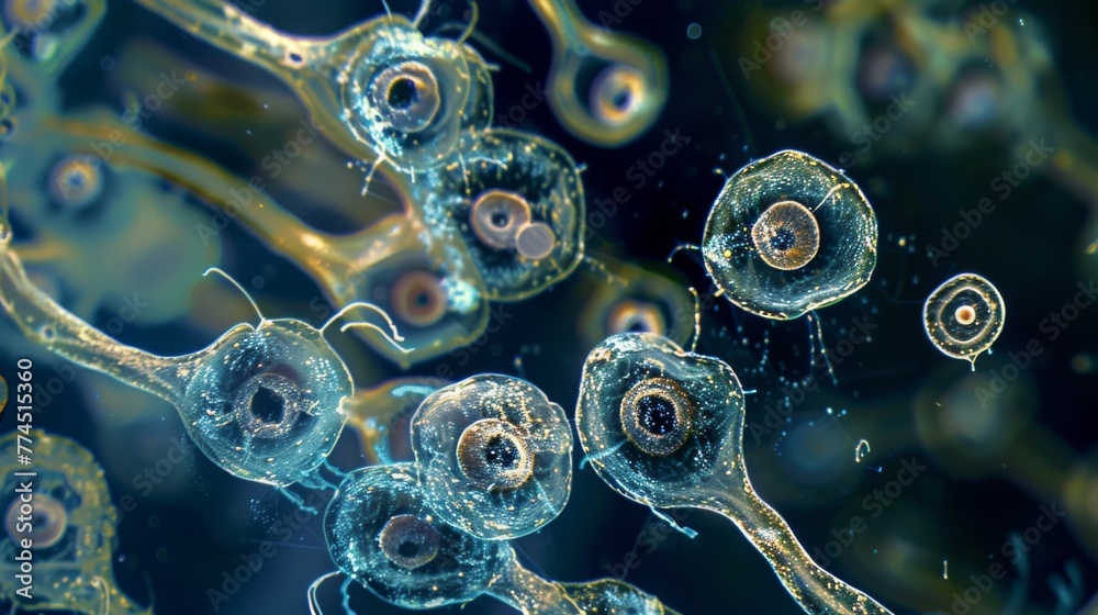 An image of a group of Entamoeba histolytica a parasitic amoeba that ...