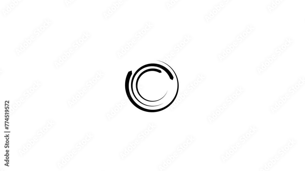 Rotating circle animation. spiral speed lines in circle form. Looping ...