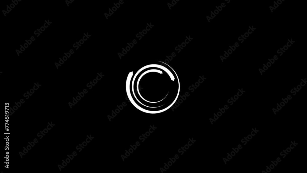 Rotating circle animation. spiral speed lines in circle form. Looping ...