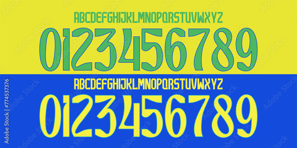 font vector team 2022-23 kit sport style font. football style font with ...