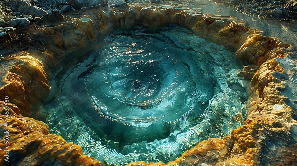 Explore the otherworldly landscape of a bubbling mud pot in a ...