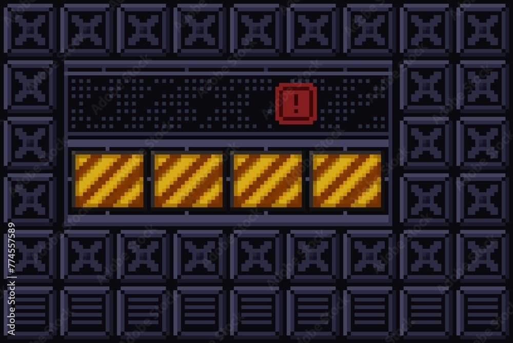 Pixel art Tileset. 2D Dungeon Steel Wall Texture, steel concrete ...