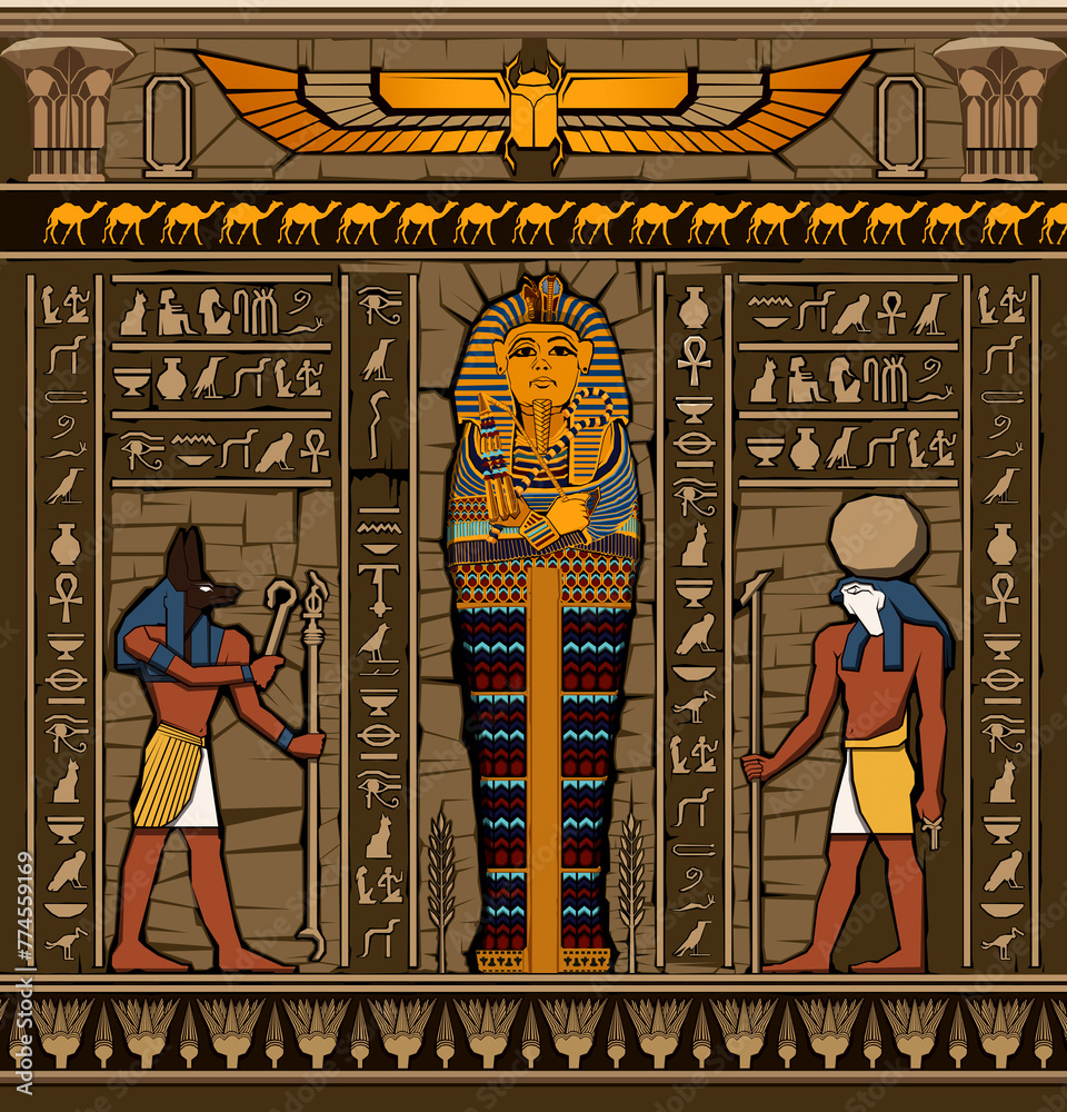 Ancient egypt background.Egyptian hieroglyph and symbolAncient culture ...