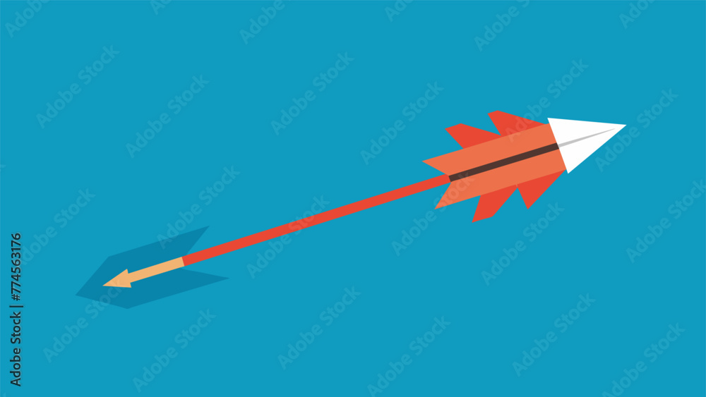 An arrow flying through the air representing the power and direction of ...