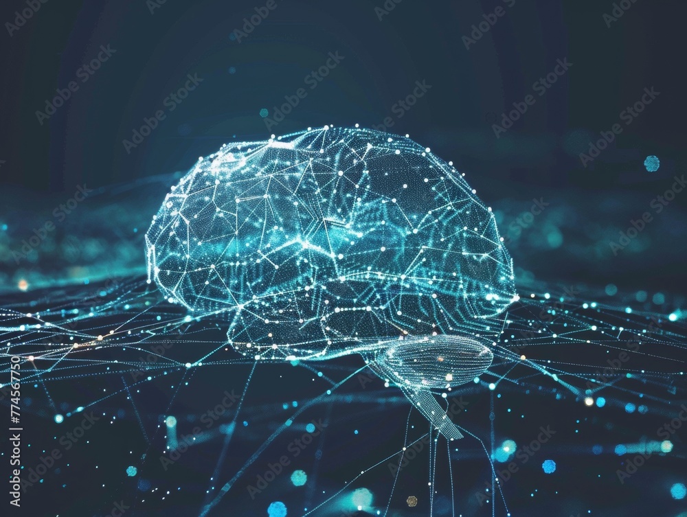 Global AI brain network illustrating the interconnection of knowledge ...