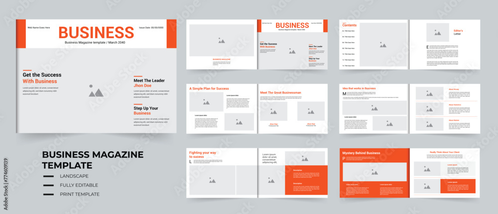 Landscape Business Magazine Layout design or corporate magazine ...