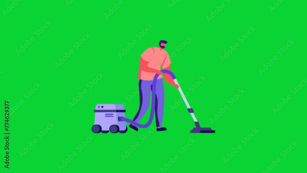 Cleaning Services 3D Animation Cartoon Video Green Screen, Element ...