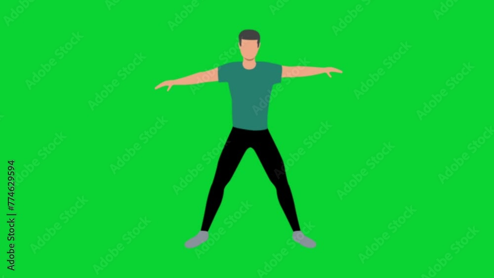 3D male Cartoon Hit the Gym Workout, Animation Cartoon Video Green ...