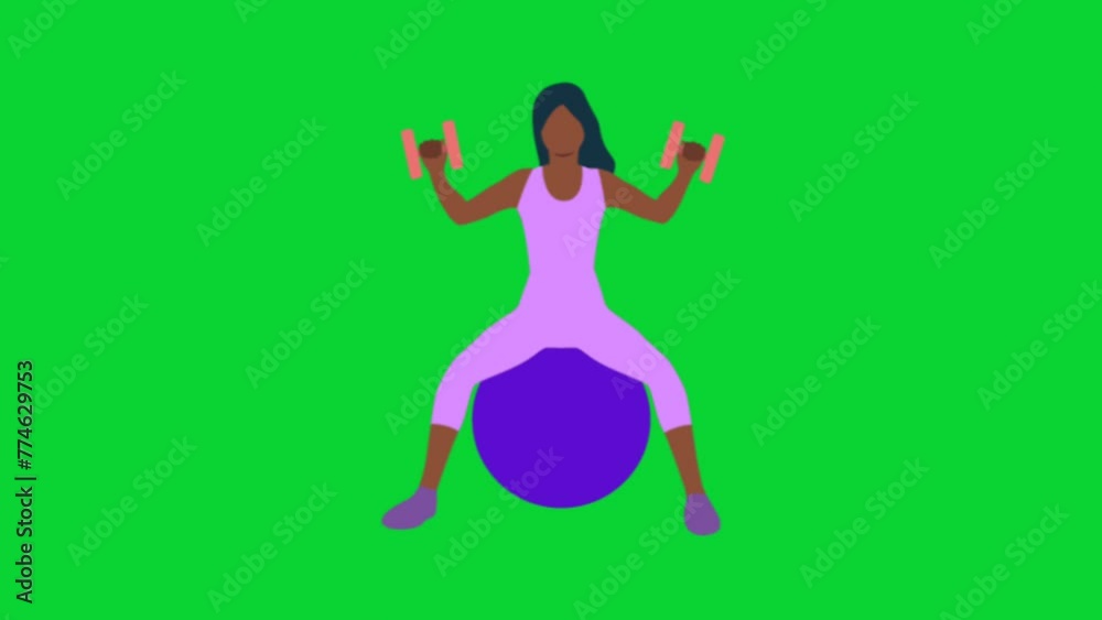 Vidéo Stock 3D Female Cartoon Hit the Gym Workout, Animation Cartoon ...