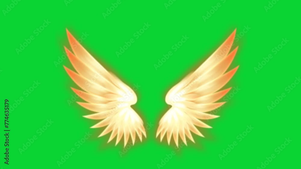 Real Angel wings icons, 3D Animation flying wings Video Green Screen ...