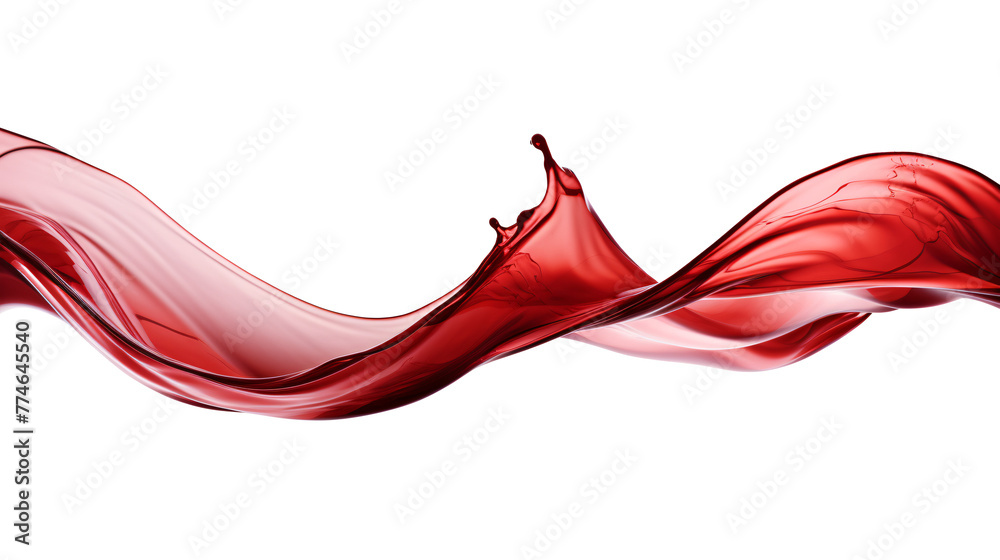 red wine wave floating and flowing isolated on a transparent background ...