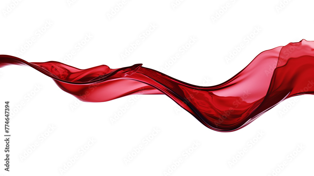 red wine wave floating and flowing isolated on a transparent background, grapes juice wine ...