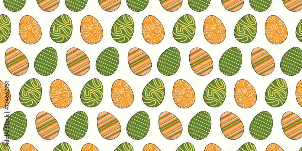 Cute Easter seamless pattern in spring color palette. Background with ...
