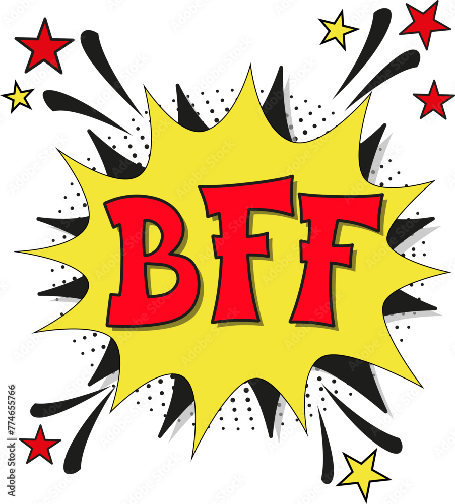 abbreviation bff (best friends forever) in retro comic speech bubble ...