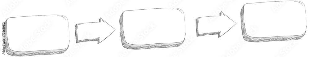 Hand drawn mind map chart. Rounded rectangle with arrows in line Stock ...