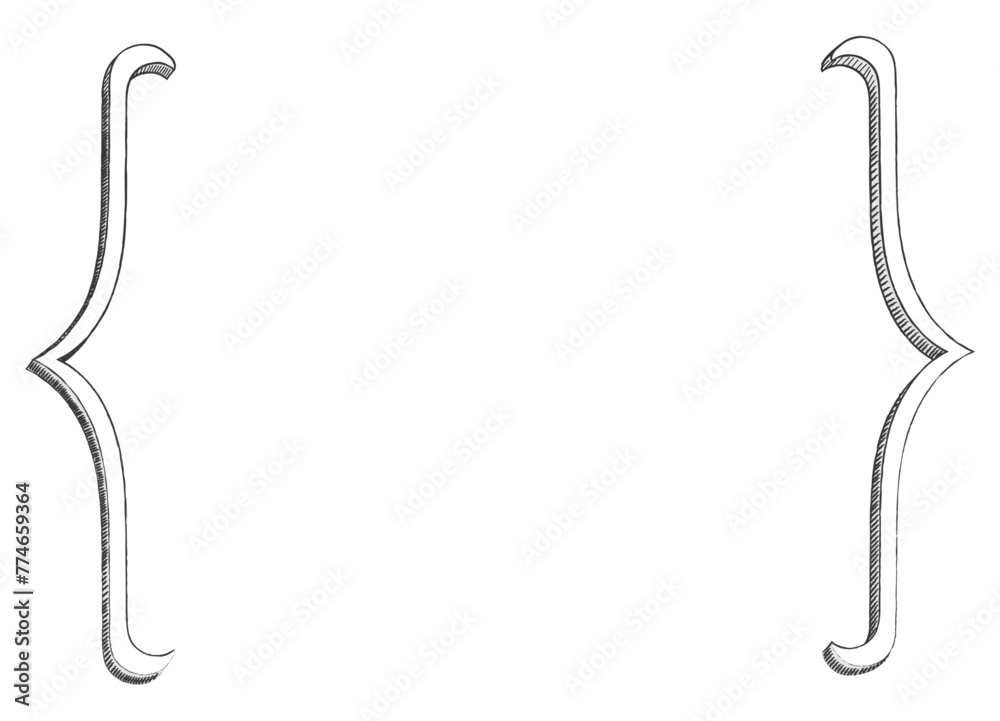 Hand drawn mind map chart. Curved brackets, brace Stock Vector | Adobe ...