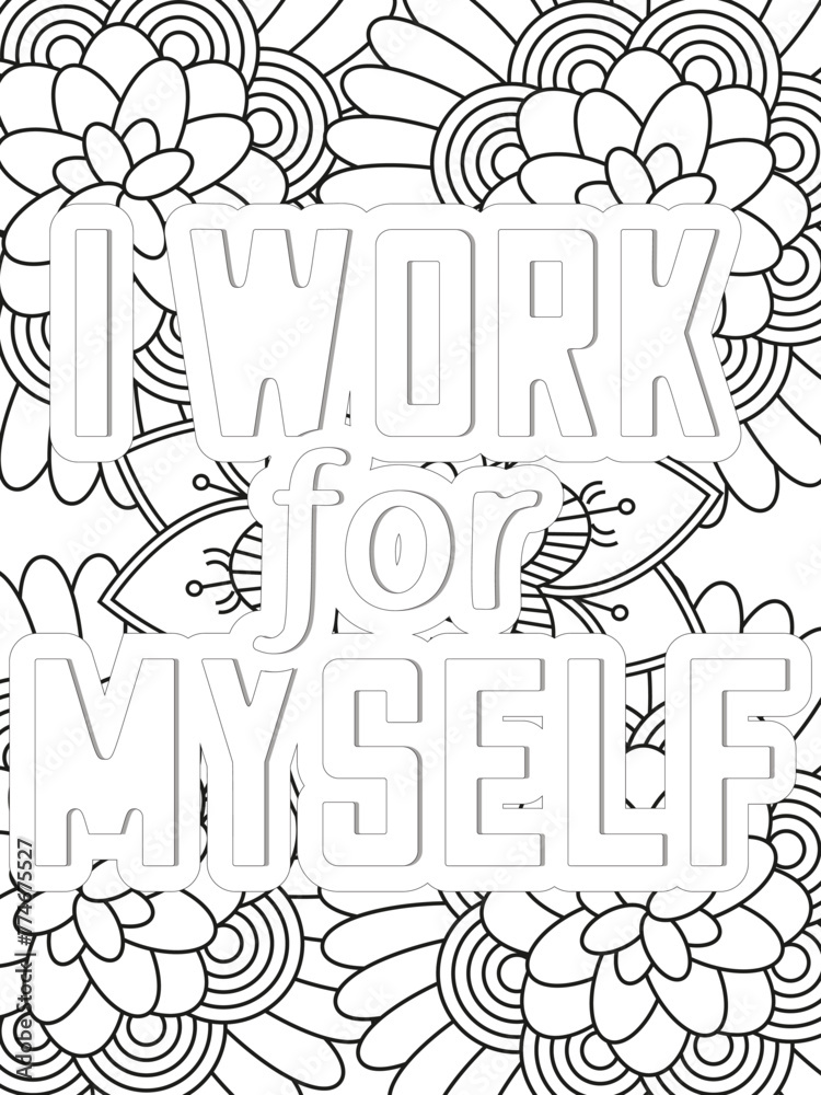 Keychain Quotes Flower Coloring Page Beautiful black and white ...