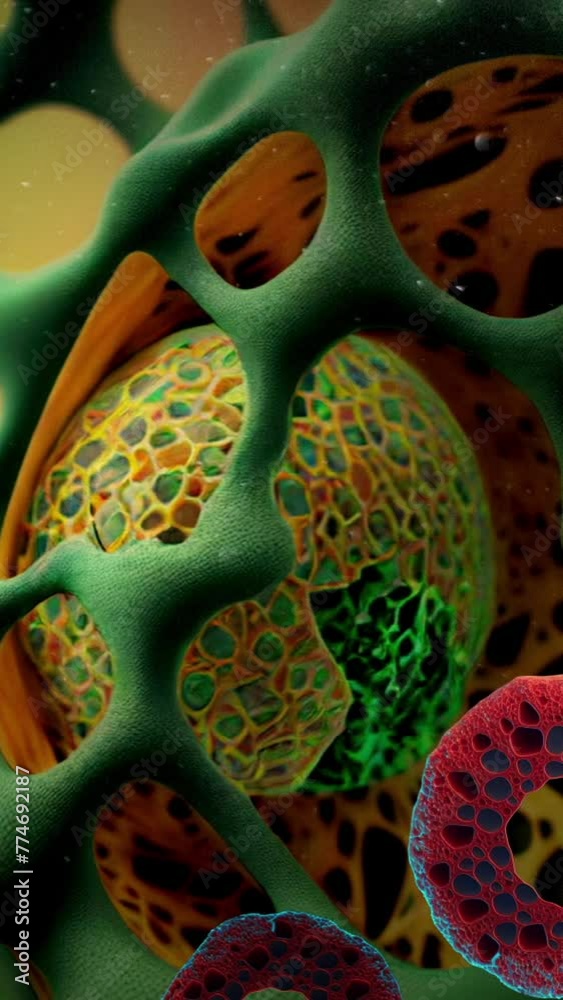 vertical animation - osteoporosis human bone spongy texture from normal ...