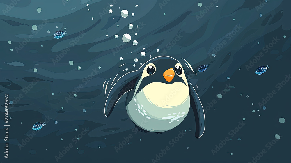 cartoon penguin underwater World penguin day April 25, Penguin ...
