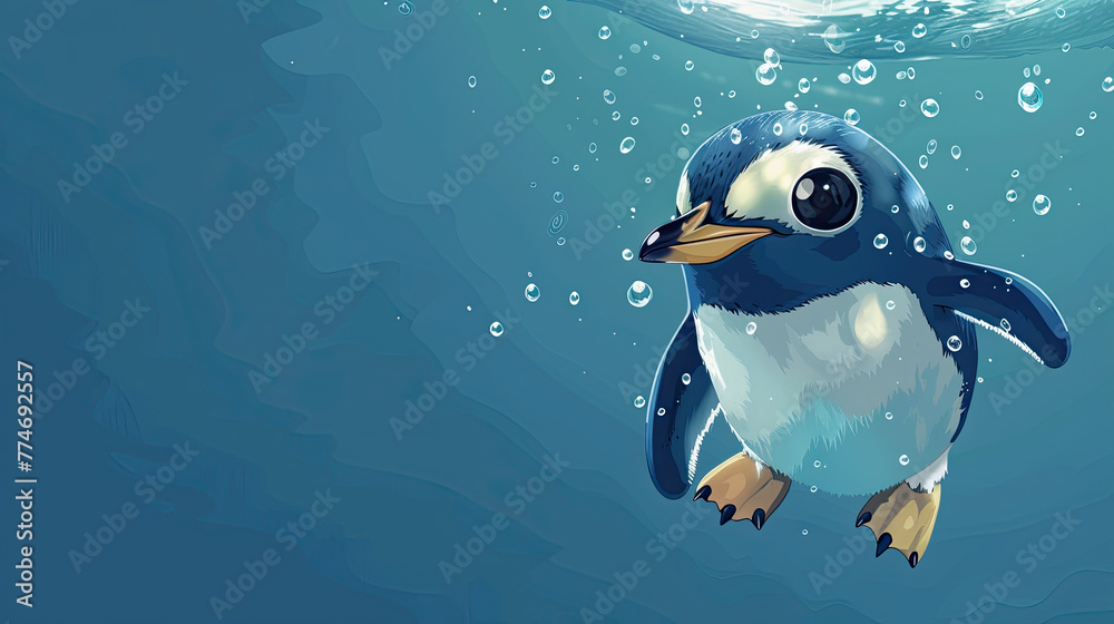 cartoon penguin underwater World penguin day April 25, Penguin ...