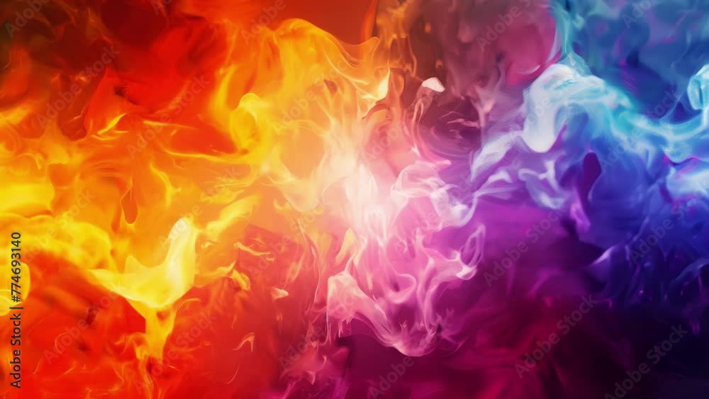 Vidéo Stock A fiery eruption of vibrant colors creates a stunning ...