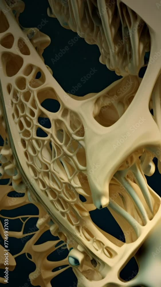 vertical - animation - osteoporosis human bone spongy texture from ...