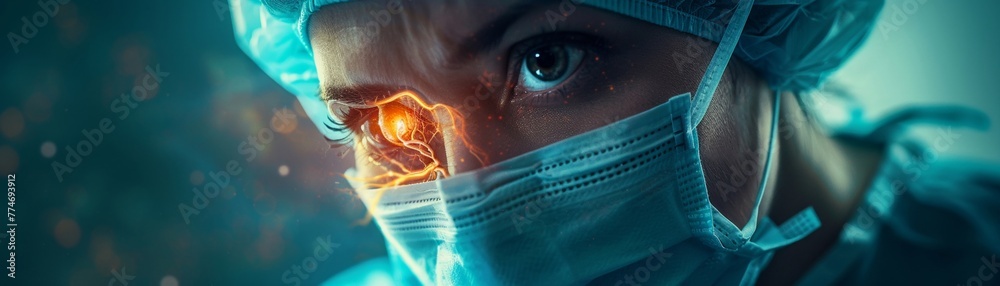 Extraterrestrial surgeon examining an eagles eye, coronary anatomy ...